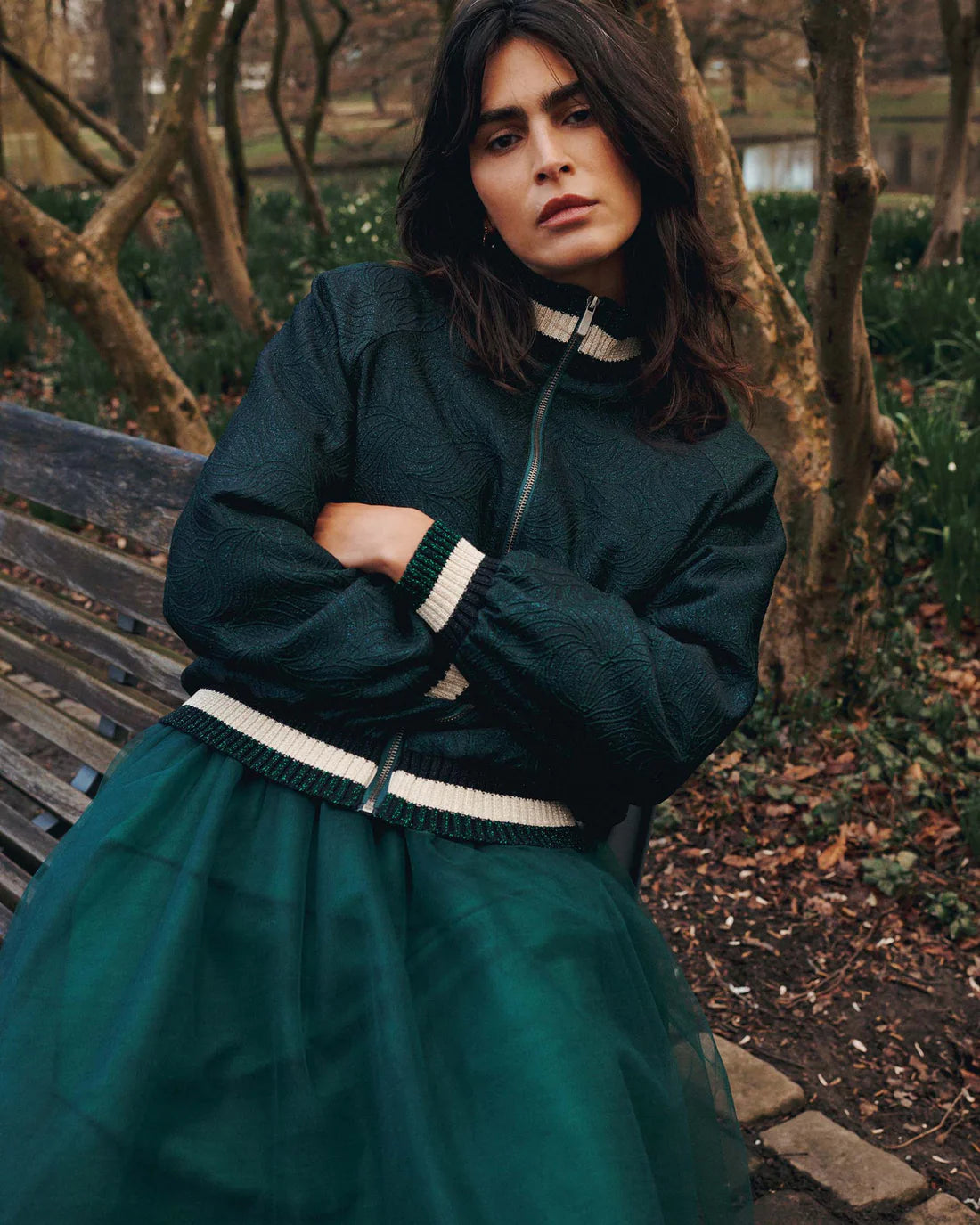 Glitter Jacquard Bomber Jacket | Summum Stockist | Joli Clothing | JoliClothing