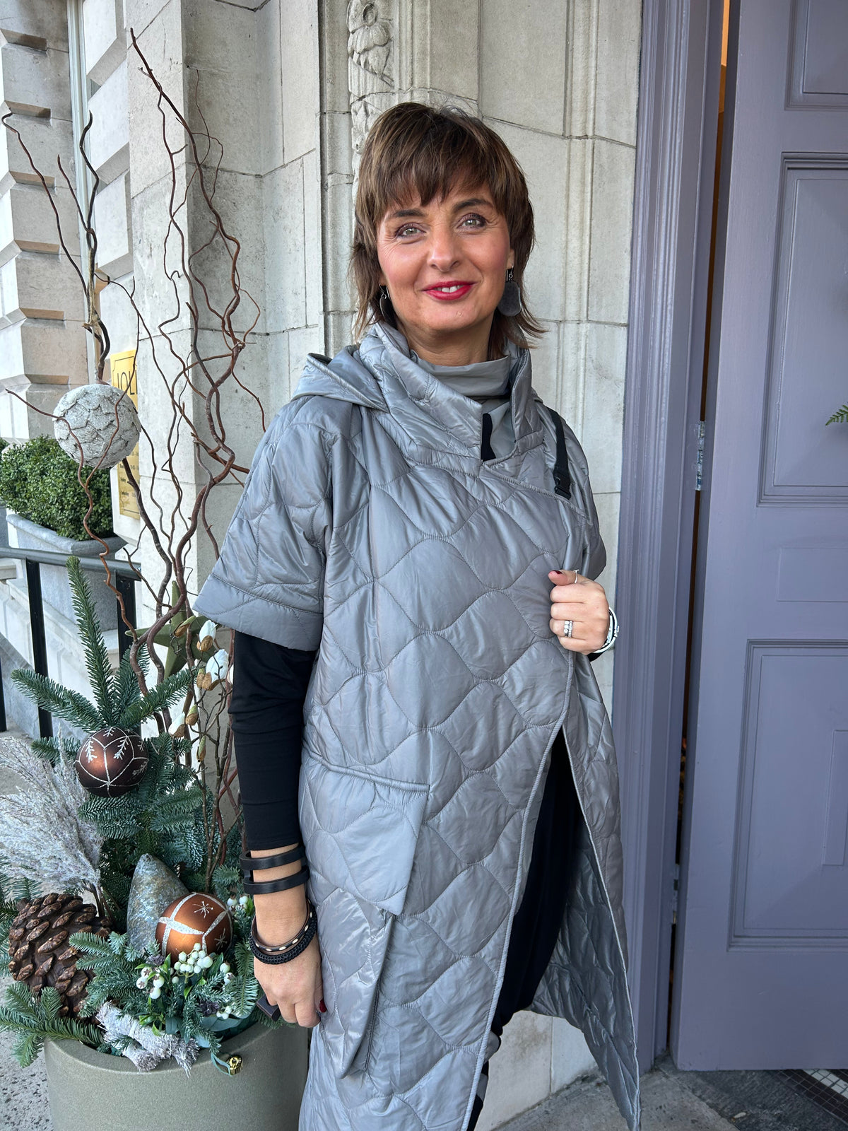 Fine Quilted Jacket in Grey | Seva Stockist | Joli Clothing | JoliClothing