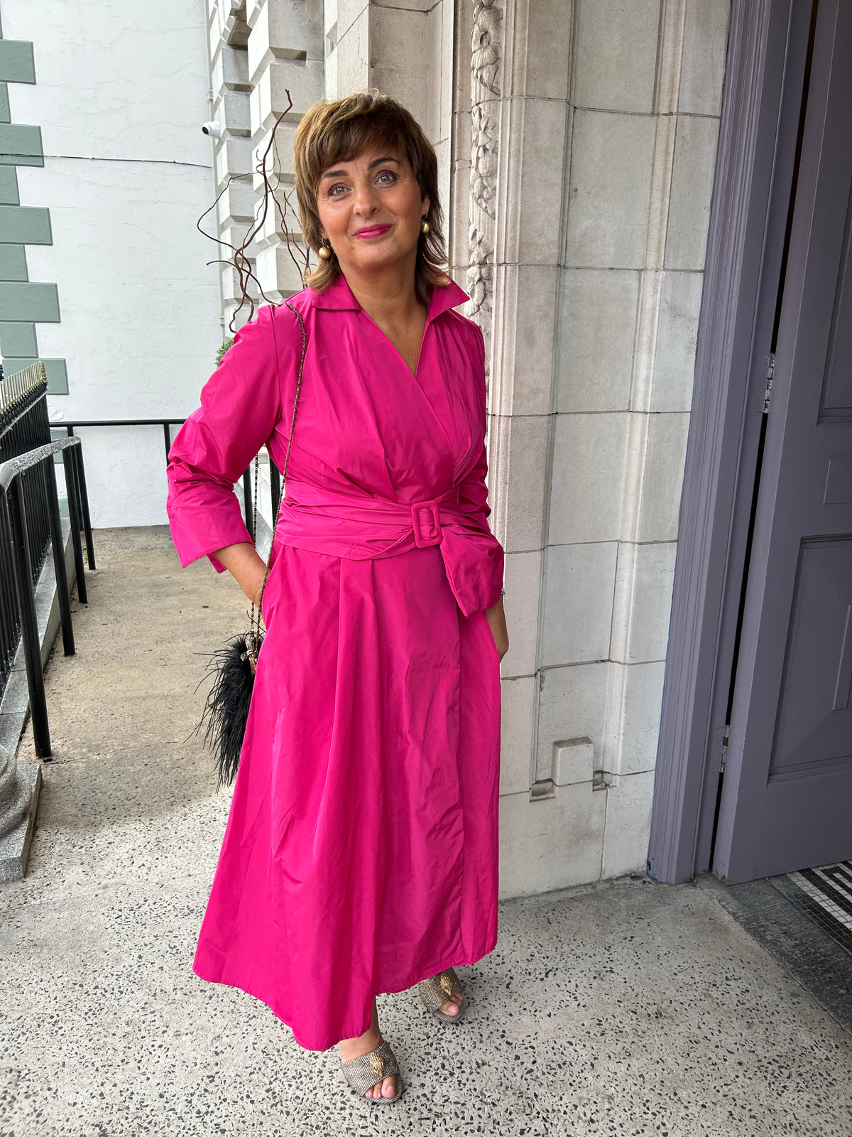 Penelope Midi Dress in Pink | Kate & Pippa Stockist | Joli Clothing | JoliClothing
