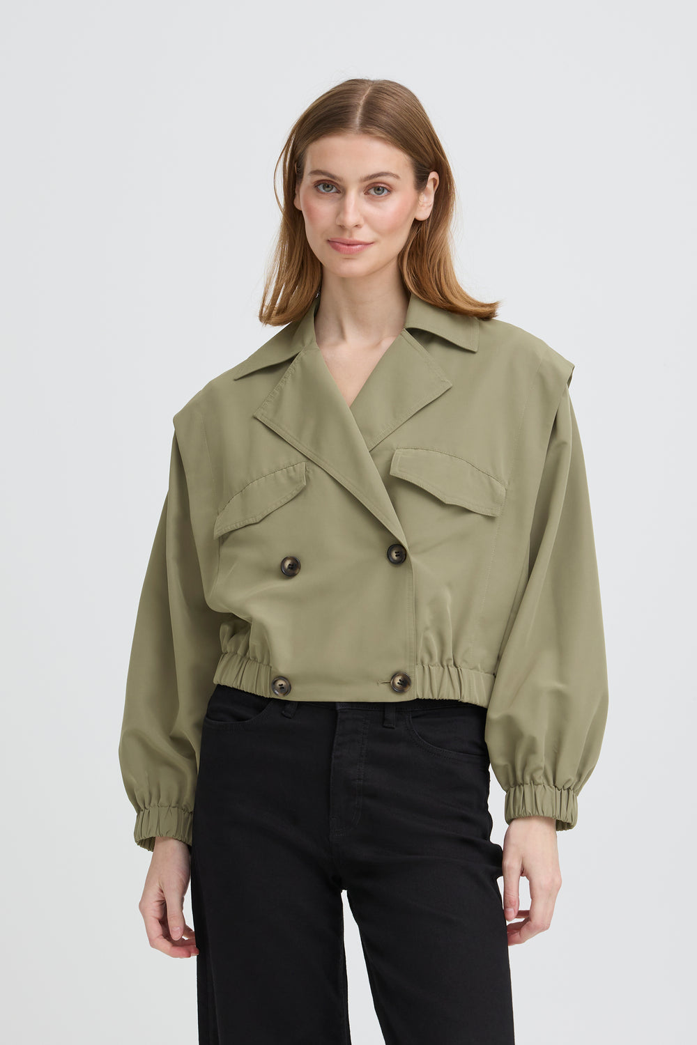 Gezavo Jacket in Deep Lichen Green | Ichi Stockist | Joli Clothing ...