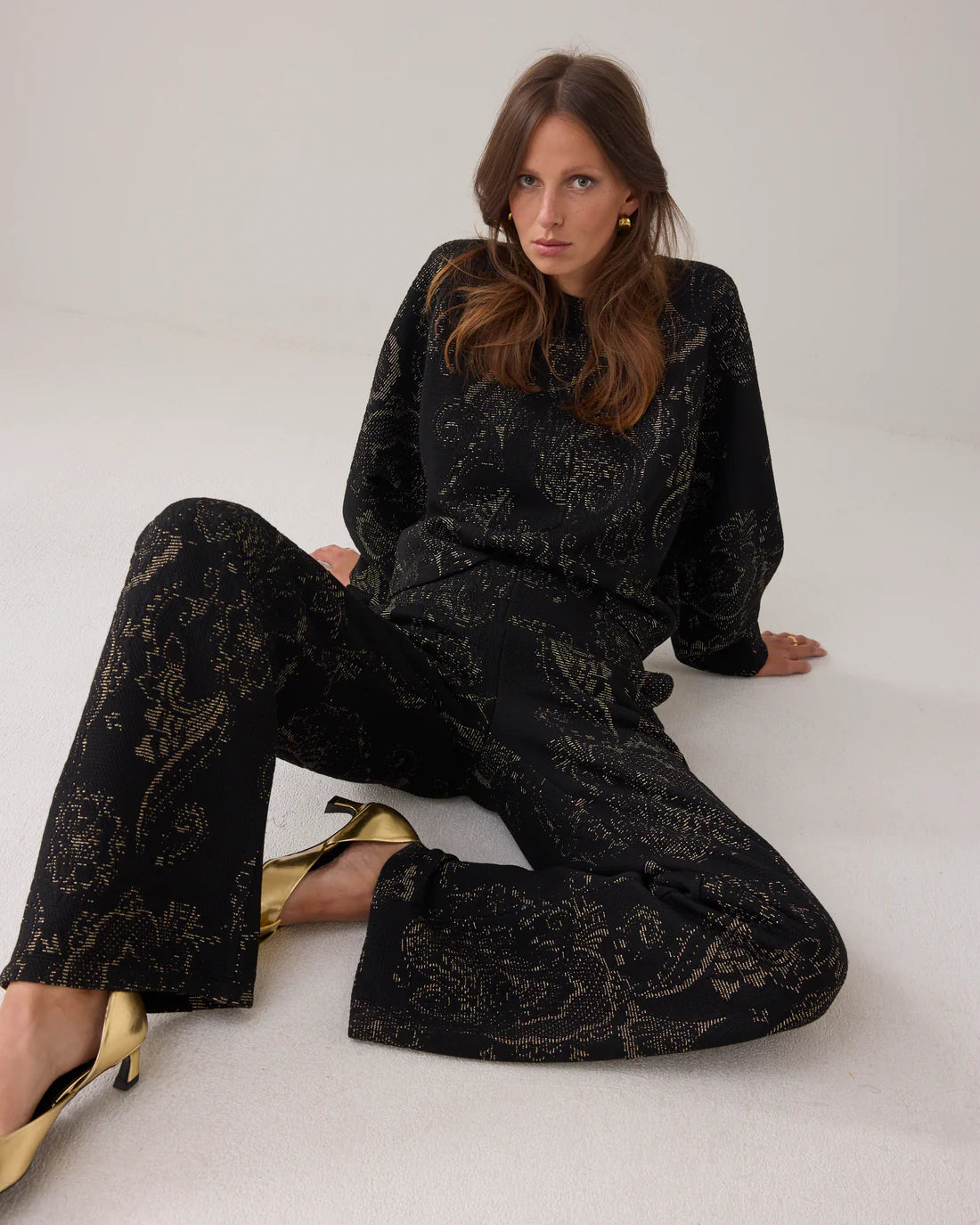 Ornamental Jacquard Trouser in Black | Summum Stockist | Joli Clothing ...