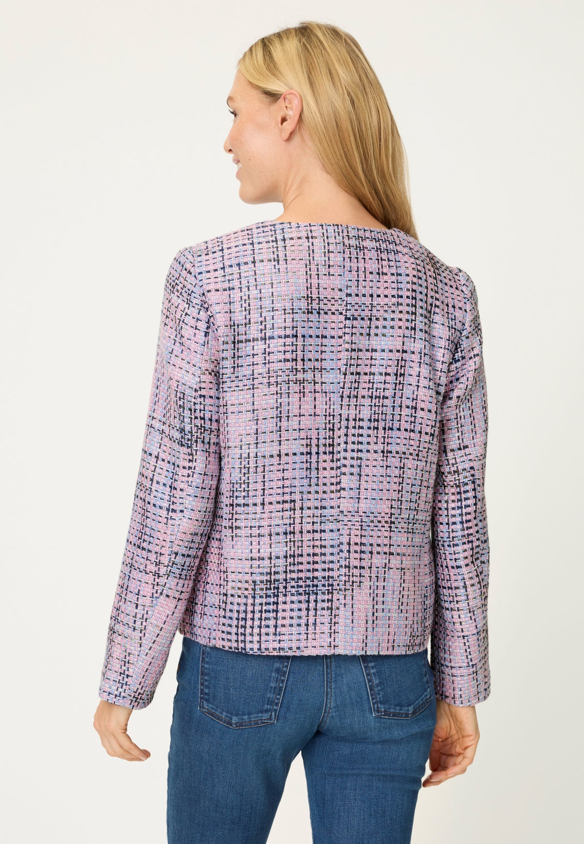 Peony Pink Printed Indoor Jacket | Sustainable Denim | Olsen Stockist ...