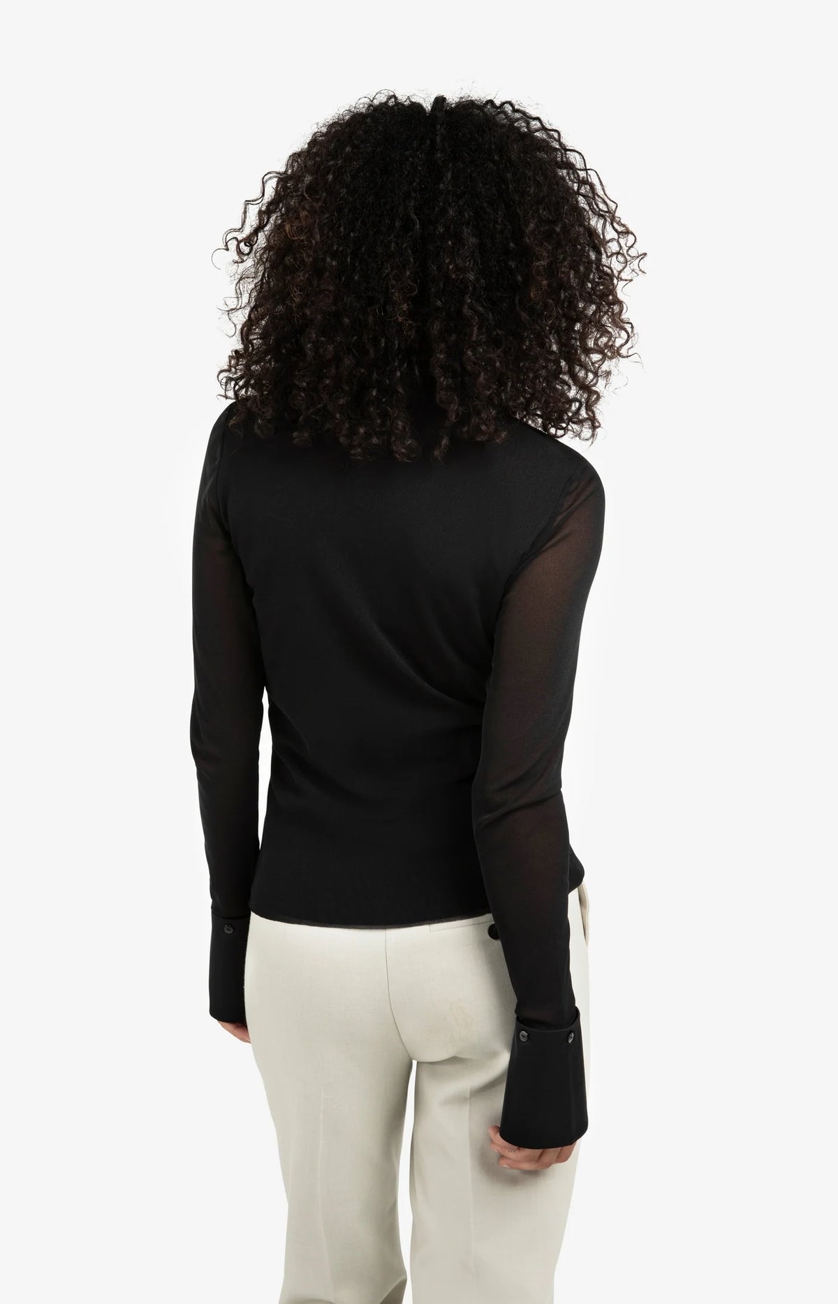 Mesh Top with Removable Cuffs in Black | Yaya Stockist | Joli Clothing ...